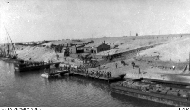 THE FERRY LANDING, BUILT BY AUSTRALIAN ENGINEERS, ON THE SUEZ CANAL AT ...