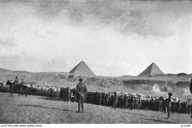 SIR GEORGE REID ADDRESSING THE TROOPS AT MENA CAMP. (DONATED BY MR. C.M ...