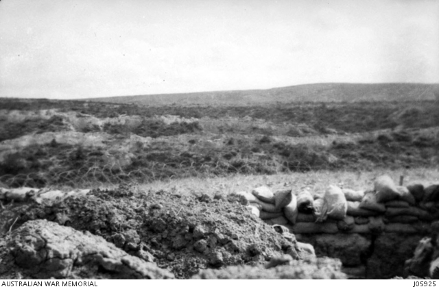 A VIEW OF THE COUNTRY IN FRONT OF THE AUSTRALIAN TRENCHES AT ANZAC ...