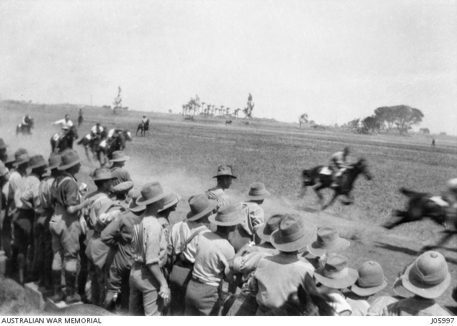 THE FINISH OF A RACE AT THE 4TH LIGHT HORSE BRIGADE SPORTS HELD AT ...