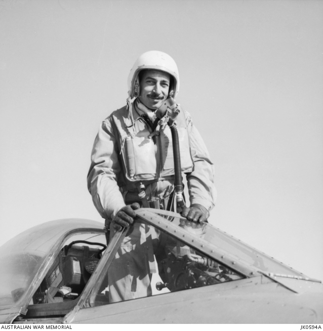 KIMPO, SOUTH KOREA. 1953. FLIGHT SERGEANT KEN MURRAY OF NO. 77 SQUADRON ...