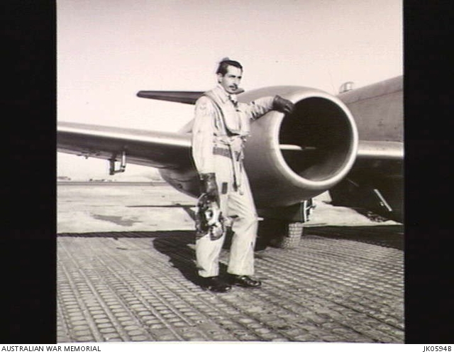 KIMPO, SOUTH KOREA. 1953. FLIGHT SERGEANT KEN MURRAY OF NO. 77 SQUADRON ...