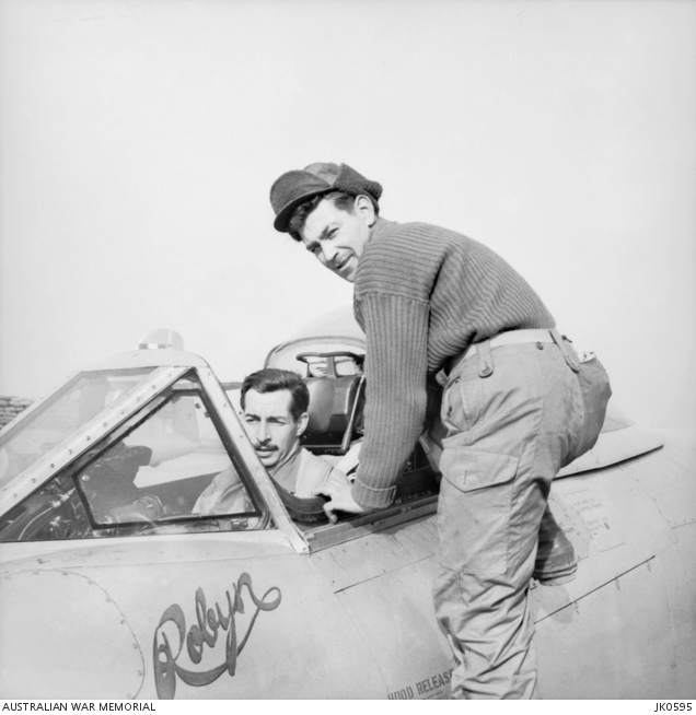 KIMPO, SOUTH KOREA. 1953. FLIGHT SERGEANT KEN MURRAY OF NO. 77 SQUADRON ...