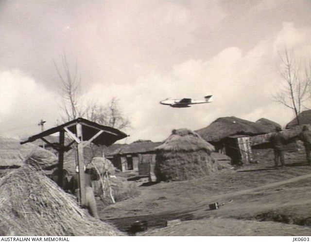 KIMPO, SOUTH KOREA. 1952-07. A METEOR JET OF NO. 77 SQUADRON RAAF ...