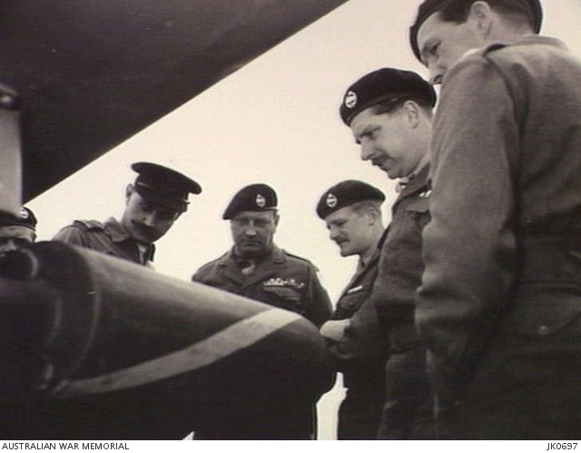 KIMPO, SOUTH KOREA. 1953. WING COMMANDER JOHN HUBBLE (LEFT) COMMANDING ...