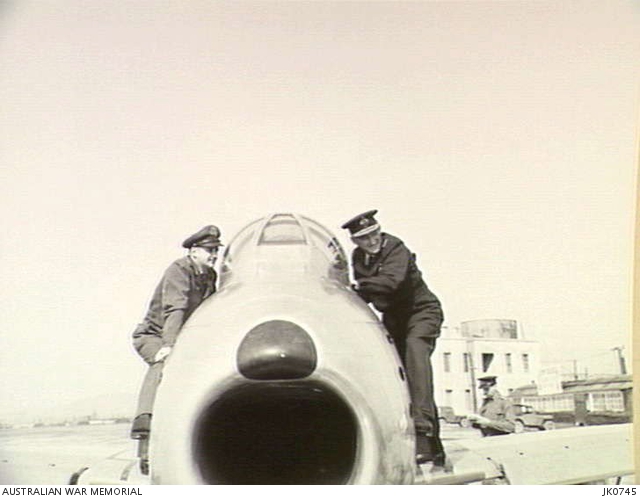 KIMPO, SOUTH KOREA. 1953-04-30. DURING HIS VISIT TO NO. 77 SQUADRON ...