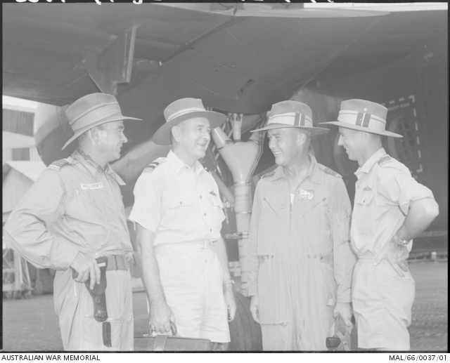 Senior RAAF officers at Vung Tau, South Vietnam discuss some of the ...