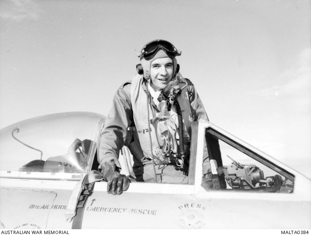 Portrait of fighter pilot John 'Jake' Jacobs of Warwick, Qld, taken ...