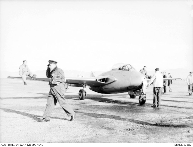 A tarmac scene at the RAF airfield in Cyprus, where a detachment from ...