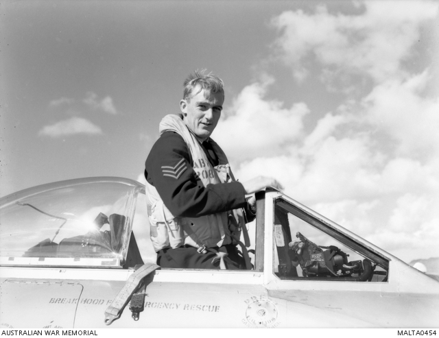 Portrait of Pilot Vern Pennefather of Launceston, Tas, in the cockpit ...
