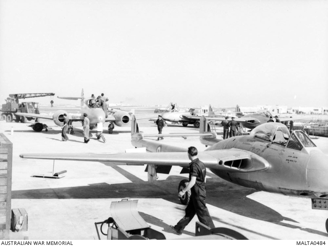 Jet aircraft of 78 Fighter Wing RAAF waiting to be taken into the ...