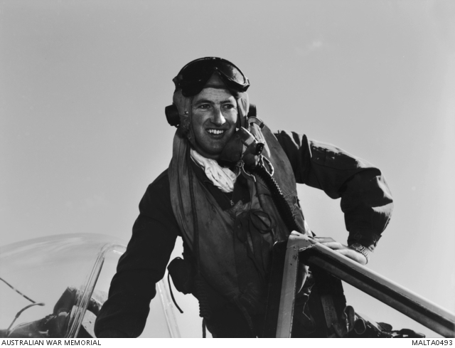 Portrait of Pilot Officer (PO) Keith Meggs DFM of Preston, Vic in the ...