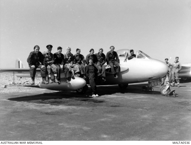 Some of the ground staff of 78 Fighter Wing RAAF photographed at the ...