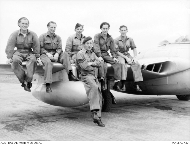 Group portrait of ground staff members from 78 Fighter Wing RAAF on the ...