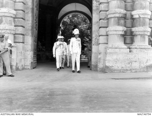 The Governor of Malta, Sir Gerald Hallen Creasy, leaves his palace in ...