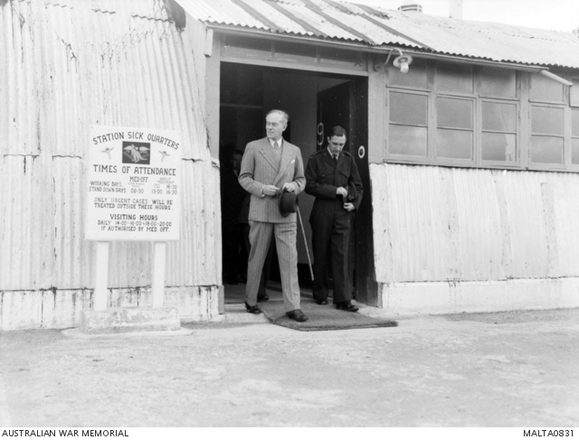 The Governor of Malta, Sir Gerald Creasy (left), at the station sick ...