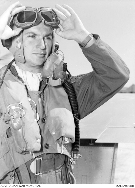Portrait of Sergeant (Sgt) Pilot Evan Rees of Bankstown, NSW, wearing a ...