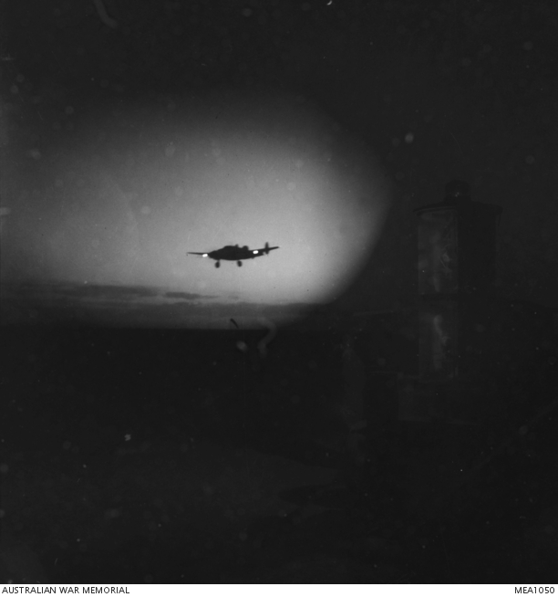 Western Desert, North Africa. c. 1943. Night operations on a landing ...