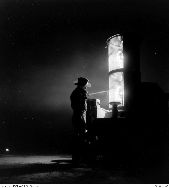 Western Desert, North Africa. c. 1943. Night operations on a landing ...