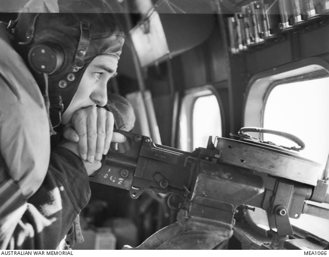 Western Desert. c. 1945. Interior of a Lockheed Hudson aircraft where ...