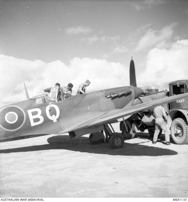El Daba, Egypt. c. December 1943. RAAF ground crew party refuelling a ...