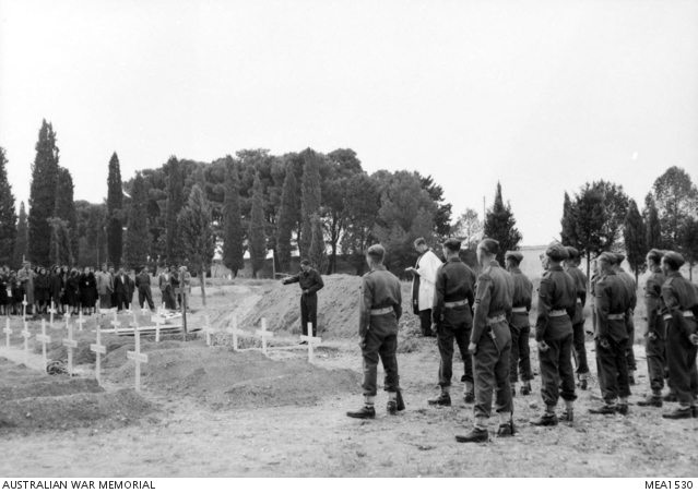 Italy. c. 1944. RAAF Padre Fred McKay of Qld, who is serving with a ...