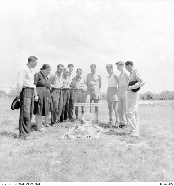 Italy. c. 1945. Padre Fred McKay and RAAF airmen, together with ...