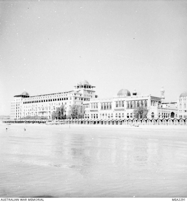 Venice, Italy. c. 1945. View of Lido Beach and the world famous ...