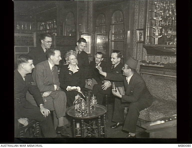 Cairo, Egypt. c. 1944. Australian stage stars, Cyril Ritchard and wife ...