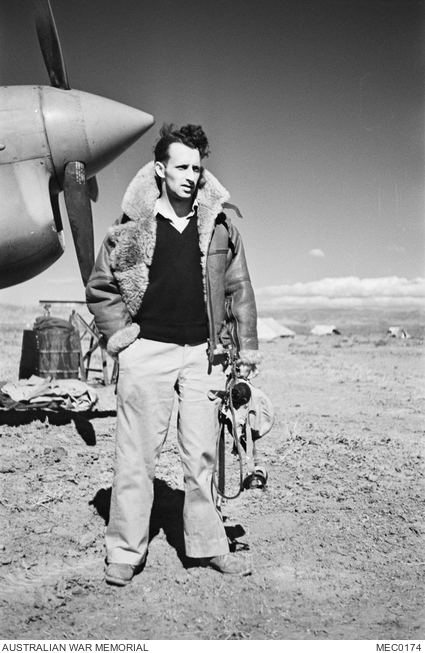 Informal portrait of O344 Squadron Leader Brian Eaton, Commanding ...