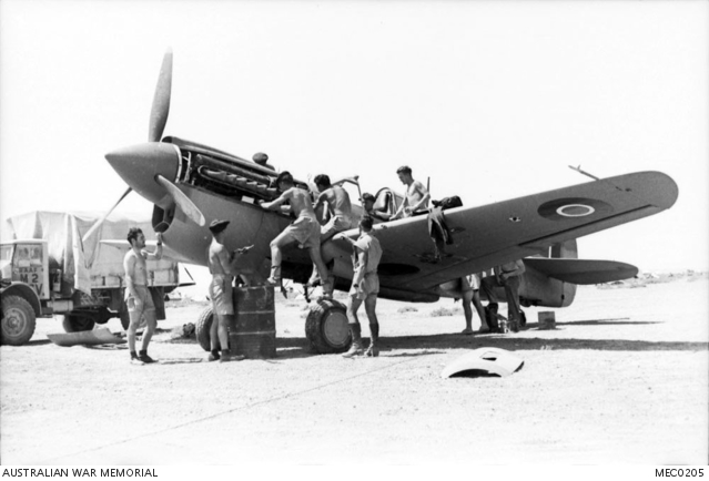 Maintenance Section of the Desert Harassers No. 450 Squadron RAAF at ...