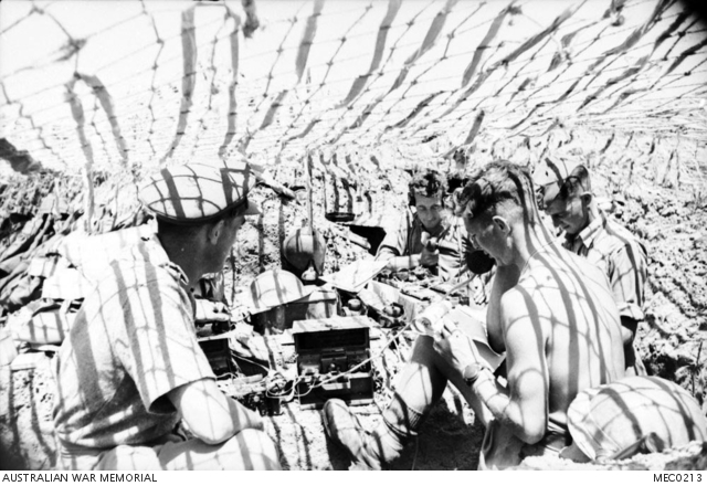 Enfidaville, Tunisia. c. May 1943. New Zealand artillery battery well ...