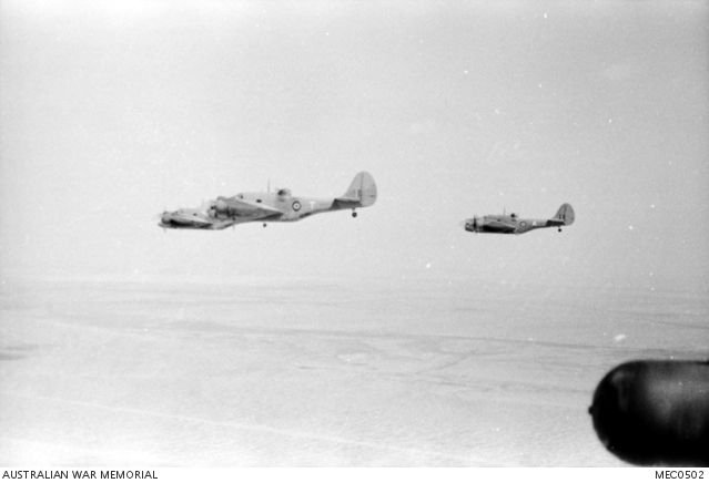 Berca, Cyrenaica, Libya. c. 1944. Three Martin Baltimore aircraft of No ...