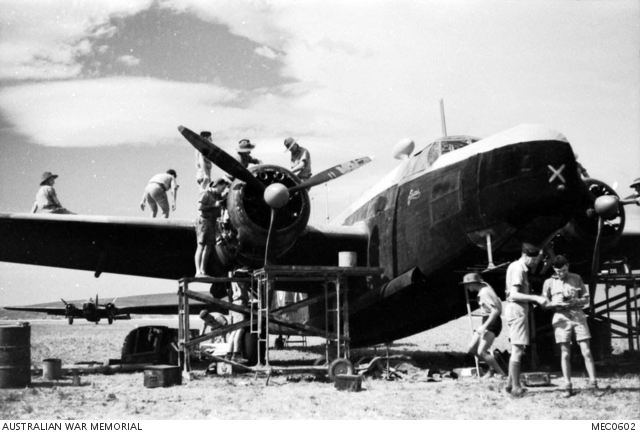 Bizerte, Tunisia. c. 1943. Fitters working on a Vickers Wellington ...