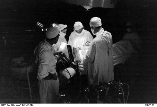 Cairo, Egypt. c. 1944. Scene in the operating theatre at No. 5 Hospital ...