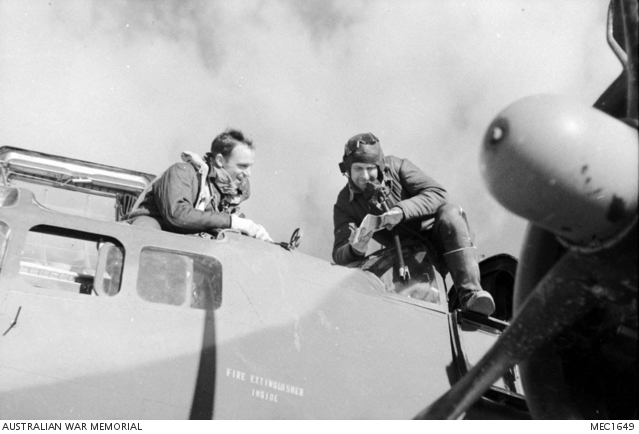 Falconara, Italy. c. November 1944. Prior to take off in a Martin ...