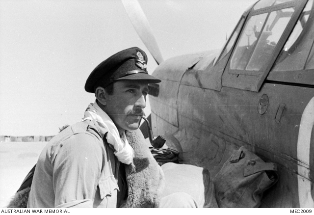 Malta. c. July 1943. Informal portrait of Pilot Officer John Hooke of ...