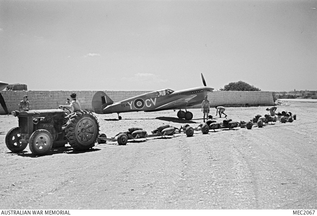 Malta. c. July 1943. Curtiss P40 Kittyhawk aircraft of No. 3 Squadron ...