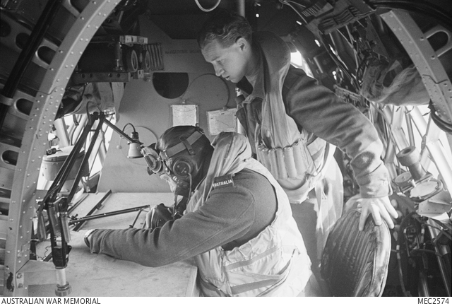 An observer and wireless air gunner of No. 458 (Wellington) Squadron ...