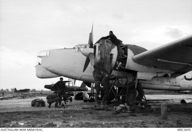 Bone, Algeria. c. 1943. Ground crew personnel of No. 458 Squadron RAAF ...