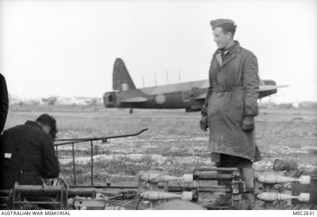 Bone, Algeria. c. 1943. Ground crew members of No. 458 Squadron RAAF ...