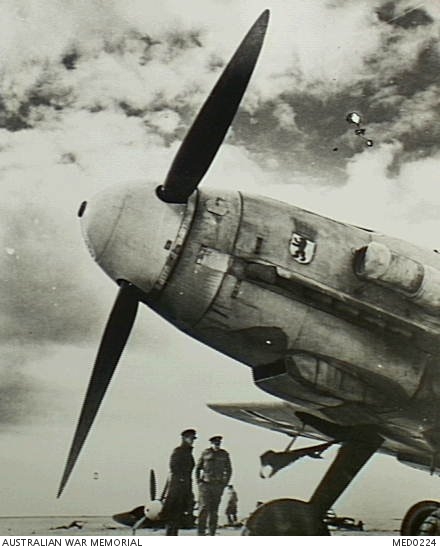 This German Messerschmitt Bf109 aircraft bears the Berlin coat of arms ...