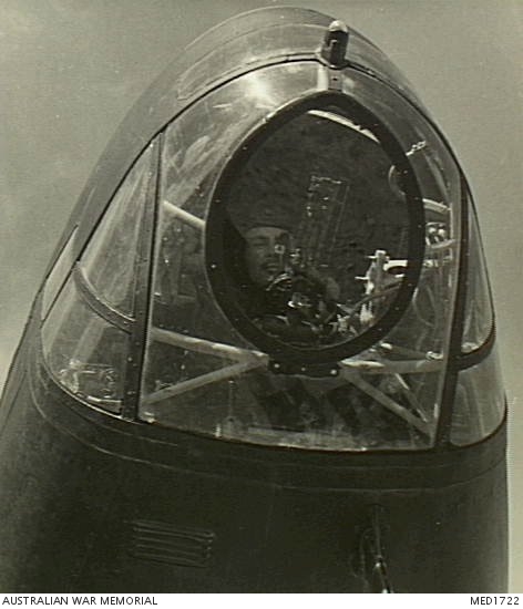 Hosc Raui, Cyrenaica, Libya. 25 October 1943. The bomb aimer of a ...