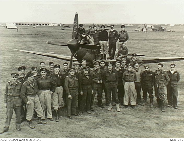 Italy. 29 December 1943. Group portrait of pilots of the famous County ...