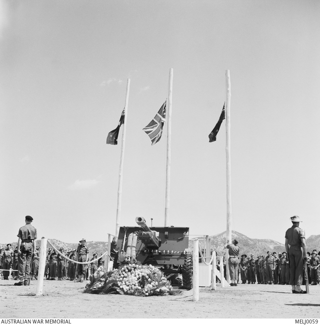 Anzac Day service in Korea. Men of Australian, New Zealand and British ...
