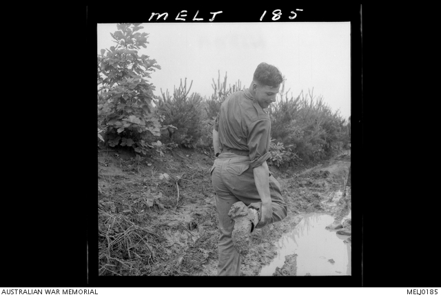 6859 Private (Pte) Brian James Midson of Hobart, Tas, was a long way ...