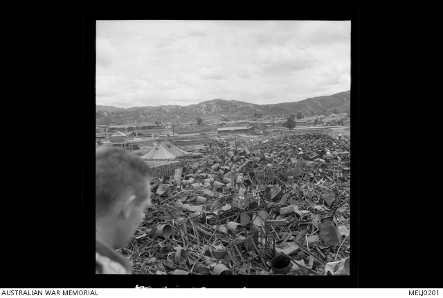 Thousands of tons of scrap metal at the Britcom Salvage Unit at Tokchon ...