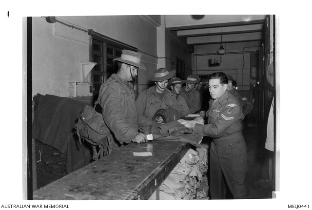 Q Store Corporal Ray Gore of Wooloowin, Qld, issues a clean set of ...