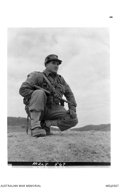 Wearing the windproofed combat smock and slacks and the new combat cap ...