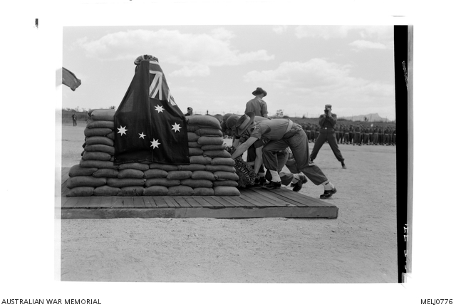 Anzac Day parade of Australian and New Zealand servicemen the camp of ...
